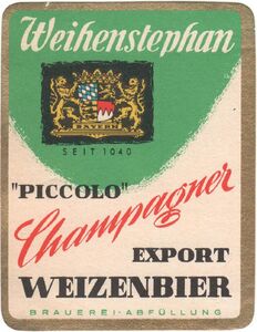 Drink Label: Weihenstephan Piccolo Champagner Export Weizenbier ...