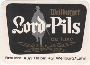 Flaschenetikett: Weilburger Lord-Pils (Brauerei Helbig, Weilburg ...