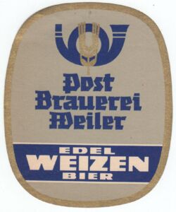 Drink Label: Post Brauerei Weiler Edel Weizen Bier (Post Brauerei ...