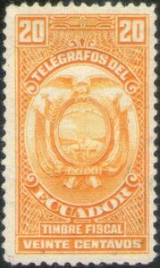 Stamp: Coat of arms of Ecuador (Ecuador(Telegraphs - Coat of arms (1928 ...