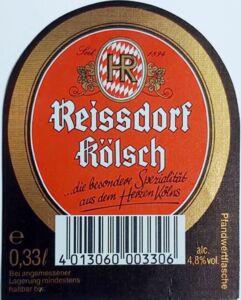Drink Label: Reissdorf Kolsch (Privatbrauerei Henrich Reissdorf GmbH ...