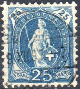 Stamp: Standing Helvetia (Switzerland(Standing Helvetia) Mi:CH 67Ca,Sn ...