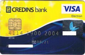 Bank Card: Credins Bank (Credins Bank Albania, AlbaniaCol:AL-VE-0006.02