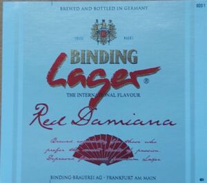 Drink Label: Binding Lager Red Damiana (Binding-Brauerei AG, Germany ...