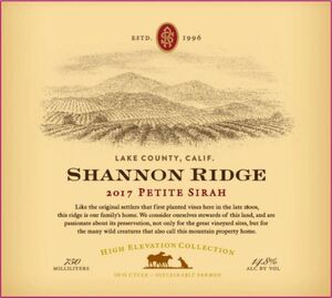 Drink Label: Shannon Ridge Petite Sirah (Shannon Ridge Family of Wines ...