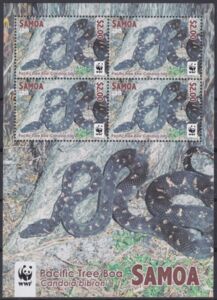 Stamp: Pacific Tree Boa (Candoia bibroni) (Samoa(WWF) Mi:WS 1223KB,Sg ...