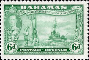 Stamp: Tuna Fishing (Bahamas(Tercentenary of Settlement of Eleuthera ...