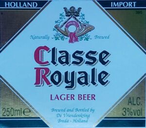 Drink Label: Classe Royale Lager Beer (Vereenigde Nederlands Brouwerij ...