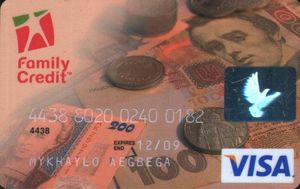 Bank Card: Visa Unembossed "Family credit" (Ukr Exim Bank, UkraineCol ...