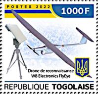 Stamp: Reconnaissance Drone WB Electronics FlyEye (Togo(Drones (2022)) Col:TG 2022.06.10-88b