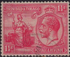 Stamp: Britannia and King George V (1865-1936) (Trinidad and Tobago ...