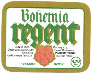 Drink Label: Bohemia Regent 12 (Pivovar Regent Třeboň, Czech ...