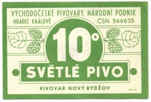Drink Label: Svetle pivo 10 (Pivovar Novy Bydzov, Czech RepublicCol:CZ ...