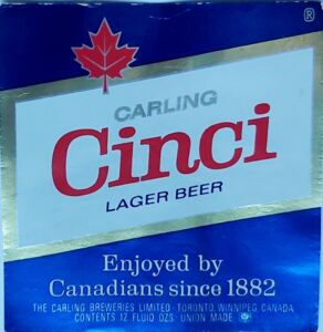 Drink Label: Carling Cinci Lager Beer (Carling Breweries Limited ...