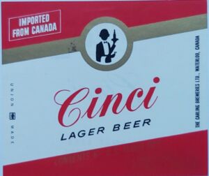 Drink Label: Cinci Lager Beer (Carling Breweries Limited, CanadaCol:CA ...