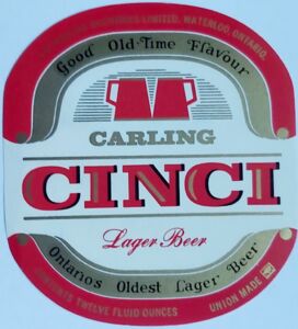 Drink Label: Carling Cinci Lager Beer (Carling Breweries Limited ...