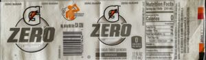 Drink Label: Gatorade Orange Zero Sugar Thirst Quencher (Gatorade Co ...
