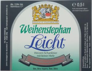 Drink Label: Weihenstephan Leicht (Bayerische Staatsbrauerei ...