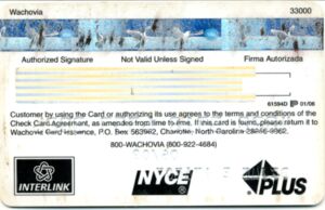 Bank Card: Wachovia - CHECK CARD 01/06 (Wachovia, United States of ...