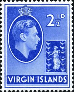 Stamp: George VI and Seal of the colony (British Virgin Islands ...