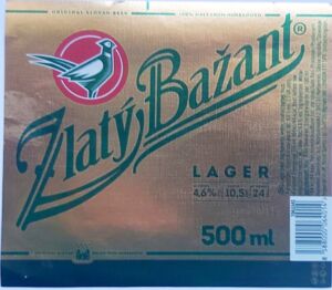 Drink Label: Zlaty Bazant Lager (Pivovar Hurbanovo Zlatý Bažant ...