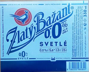 Drink Label: Zlaty Bazant 0,0% Svetle (Pivovar Hurbanovo Zlatý Bažant ...
