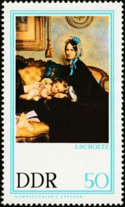 Stamp: Grandmother and Granddaughter, Julius Scholtz (Germany ...