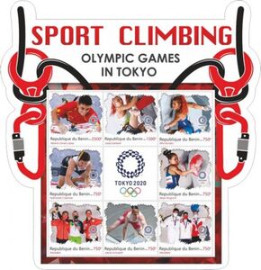 Stamp: Olympic Games in Tokyo in 2020 Sport Climbing (Benin: Illegal ...