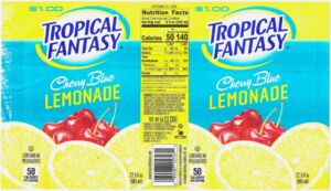 Drink Label: Tropical Fantasy Cherry Blue Lemonade (Brooklyn Bottling ...