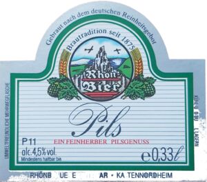 Drink Label: Rhöner Pils (Rhönbrauerei Dittmar, Kaltennordheim, Germany ...
