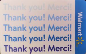 Gift Card: Thank You! Merci! (Walmart, Canada(Thank You) Col:Ca-Wal ...