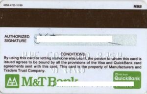 Bank Card: M&T Bank - Classic (M&T Bank, United States of AmericaCol:US ...