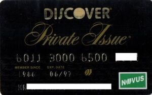 Bank Card: Discover Private Issue - Novus (Discover, United States of ...