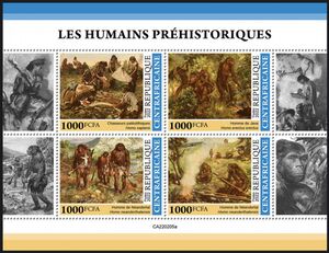 切手: Prehistoric Humans (中央アフリカ共和国(Prehistoric Humans (2022)) Mi:CF ...