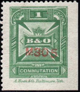Stamp: B&O in cross (United States of America(Baltimore and Ohio ...