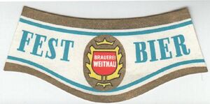 Drink Label: Weitnauer Festbier (Brauerei Weitnau, Germany, Federal ...