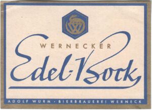 Drink Label: Wernecker Edel-Bock (Brauerei Wurm Werneck, Germany ...