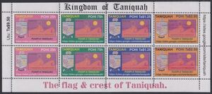 Stamp: Coat of arms and flag of Taniquah (New Zealand: Cinderella ...