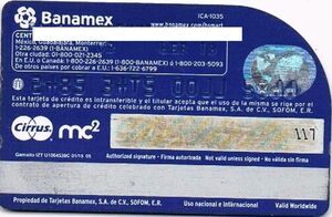 Tarjeta de Banco: B-Smart (Banamex, MéxicoCol:MX-MC-0029.05