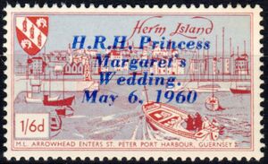 Stamp: Overprint: Princess Margaret's Wedding (Herm Island: Cinderella ...