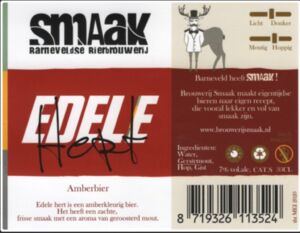 Drink Label: Edele Hert Amberbier (Brouwerij Smaak, NetherlandsCol:NL ...