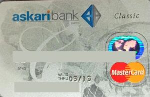Bank Card: Askari Classic Mastercard (Askari Bank, PakistanCol:PK-MC-0014