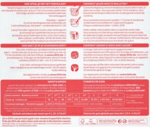 Lottery Ticket: Lotto MULTI (Loterie Nationale/Nationale Loterij ...