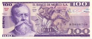 Billete de Banco: 100 Pesos (México(Edición 1981) Wor:P-74a.NF
