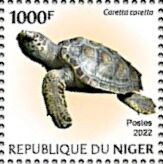 Stamp: Loggerhead Sea Turtle (Caretta caretta) (Niger(Turtles (2022 ...