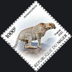 Stamp: Cheetah (Acinonyx jubatus) (Niger(Cheetahs (2022)) Yt:NE 6886