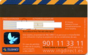 Tarjeta de Banco: Ing Direct (Banco Ing Direct, EspañaCol:ES-VI-0227.03