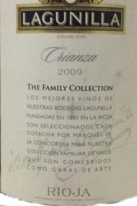 Drink Label: Lagunilla Crianza Rioja - Family Collection (Marqués de la ...