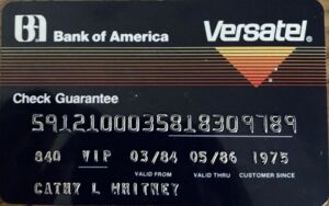 Bank Card: Bank of America Versatel Check Guarantee (Bank of America ...