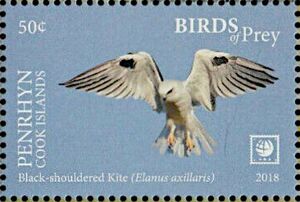 Stamp: Black-shouldered Kite (Elanus axillaris) (Penrhyn(Birds of Prey ...